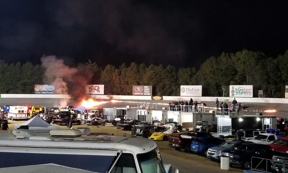 Justin Bonnett suffers burn, broken leg in fiery Snowflake 100 crash ...